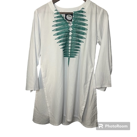 Alamwar | Tops | Alamwar Walk The Earth Womens Tunic Embroidered Leaf ...